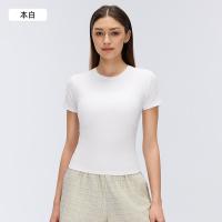 China White Slim Fit Crew Neck Short Sleeve T Shirt 90% Lyocell 10% Spandex 170g for sale