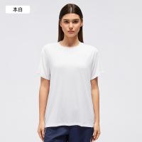 China White Crew Neck Short Sleeve T Shirt Loose Fit 90% Lyocell 10% Spandex for sale