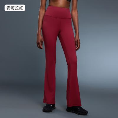 China Light Purple Gray High Waisted Flare Leggings 80% Nylon 20% Spandex for Yoga for sale