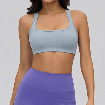 China Square Neck Racerback Yoga Sports Bra In Multi Shades For Training & Everyday Athleisure for sale