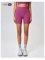 China Women's High Waist Elastic Yoga Shorts, Soft and Breathable Mid-Thigh Athletic Shorts for Running, Gym, and Casual Wear for sale