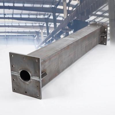 China Welded Steel Box Columns with Gusset Plates, Custom Fabricated Steel for Stadium Steel Frameworks for sale