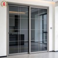 China Aluminum Sliding Door, Narrow Frame Tempered Insulated Glass Sliding Door for Living Room for sale