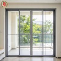 China Aluminum Sliding Door, Narrow Frame Tempered Insulated Glass Sliding Door for Living Room for sale