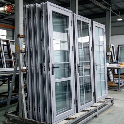 China Aluminum Casement Door, Tempered Insulated Glass Swing Door for Villa Balcony for sale