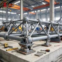 China Large Span Steel Space Grid, Prefabricated Steel Grid Structure for Stadium Roof for sale