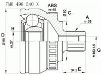 China 7M0498099 Transmission Parts C.V Joint for sale