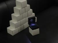 China Customized Your Logo Min Qty 100 Luxury Black LED Ring Box with Service and LED Light for sale