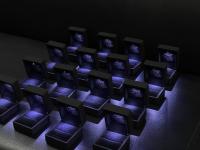 China Customized Your Logo Min Qty 100 Luxury Black LED Ring Box with Service and LED Light for sale