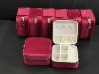 China Blush Velvet Travel jewelry box organizer jewelry box women gift velvet jewelry box for sale