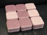 China Pink Velvet Travel jewelry box organizer jewelry box women gift velvet jewelry box for sale