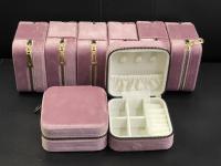 China Pink Velvet Travel jewelry box organizer jewelry box women gift velvet jewelry box for sale