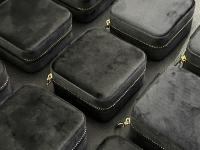 China black Velvet Travel jewelry box organizer jewelry box women gift velvet jewelry box for sale