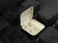 China black Velvet Travel jewelry box organizer jewelry box women gift velvet jewelry box for sale
