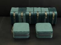 China Blue Velvet Travel jewelry box organizer jewelry box women gift velvet jewelry box for sale