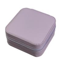 China Customized Logo and Color Purple Jewelry Box 95*95*50mm Dimensions with Service Options for sale
