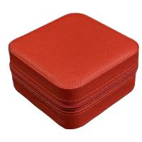 China Red Travel jewelry box- Customized your logo and color for sale