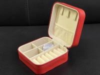 China Red Travel jewelry box- Customized your logo and color for sale