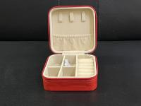 China Red Travel jewelry box- Customized your logo and color for sale