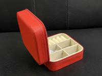 China Red Travel jewelry box- Customized your logo and color for sale