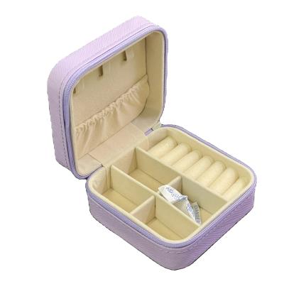 China Purple Travel jewelry box Customized your logo and color for sale