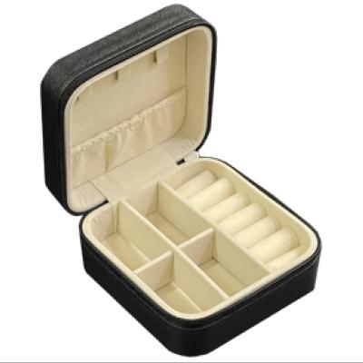 China Black Travel Jewelry Box organizer jewelry box women gift Pu jewelry box for sale