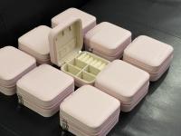 China Pink Travel jewelry box organizer jewelry box women gift Pu jewelry box for sale