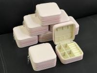 China Pink Travel jewelry box organizer jewelry box women gift Pu jewelry box for sale