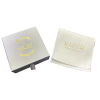 China Express Shipping Customized White Paper Drawer Jewelry Box and Super Fiber Pouches for sale