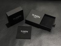 China 90*90*30mm Customized Black Paper Drawer Jewelry Box and Super Fiber Pouches Min Qty 100 for sale