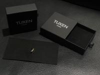 China 90*90*30mm Customized Black Paper Drawer Jewelry Box and Super Fiber Pouches Min Qty 100 for sale