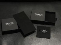 China 90*90*30mm Customized Black Paper Drawer Jewelry Box and Super Fiber Pouches Min Qty 100 for sale