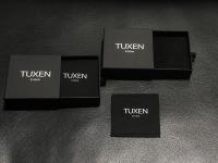 China 90*90*30mm Customized Black Paper Drawer Jewelry Box and Super Fiber Pouches Min Qty 100 for sale