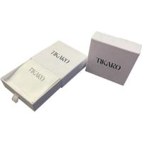 China Customized White paper drawer jewelry box and Super fiber pouches for sale