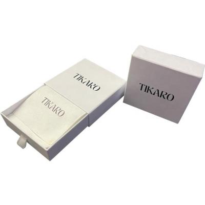 China Customized White paper drawer jewelry box and Super fiber pouches for sale