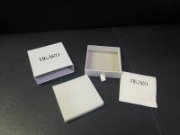 China Customized White paper drawer jewelry box and Super fiber pouches for sale