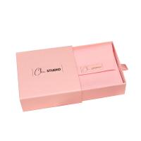 China Pink Drawer Jewelry Box With Super Fiber Pouches Customized Logo for sale