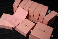 China Pink Drawer Jewelry Box With Super Fiber Pouches Customized Logo for sale