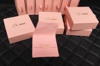 China Pink Drawer Jewelry Box With Super Fiber Pouches Customized Logo for sale