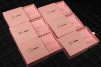 China Pink Drawer Jewelry Box With Super Fiber Pouches Customized Logo for sale