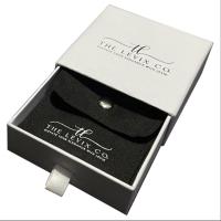 China Customized Black Paper drawer jewelry box and Super fiber pouches for sale