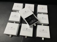 China Customized Black Paper drawer jewelry box and Super fiber pouches for sale