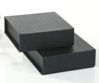 China Customized Black Magnet Jewelry Box with 90*90*35mm Dimensions and Customized Logo for sale