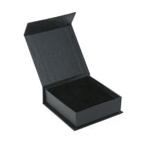 China Customized Black Magnet Jewelry Box with 90*90*35mm Dimensions and Customized Logo for sale