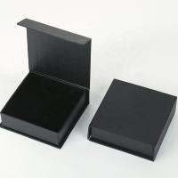 China Customized Black Magnet Jewelry Box with 90*90*35mm Dimensions and Customized Logo for sale