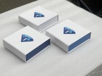 China 120*120*35mm Customized Paper Magnet Necklace Box and Pouches Ideal of High- Jewelry for sale
