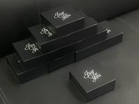 China Customized Paper Black Magnet Jewelry Box and Pouches for sale