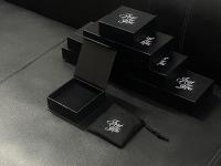 China Customized Paper Black Magnet Jewelry Box and Pouches for sale