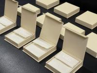 China Customized Beige Paper Magnet Box and Cotton Pouches for sale