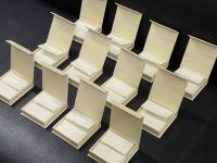 China Customized Beige Paper Magnet Box and Cotton Pouches for sale